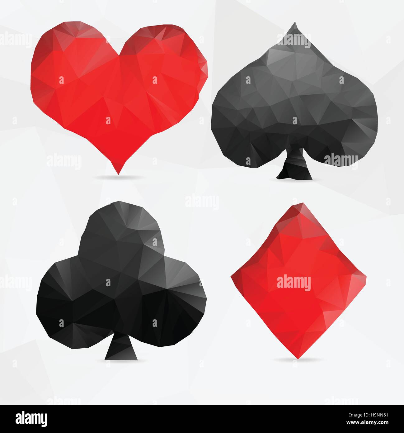 Playing cards suit in modern triangle style -Vector illustration Stock ...