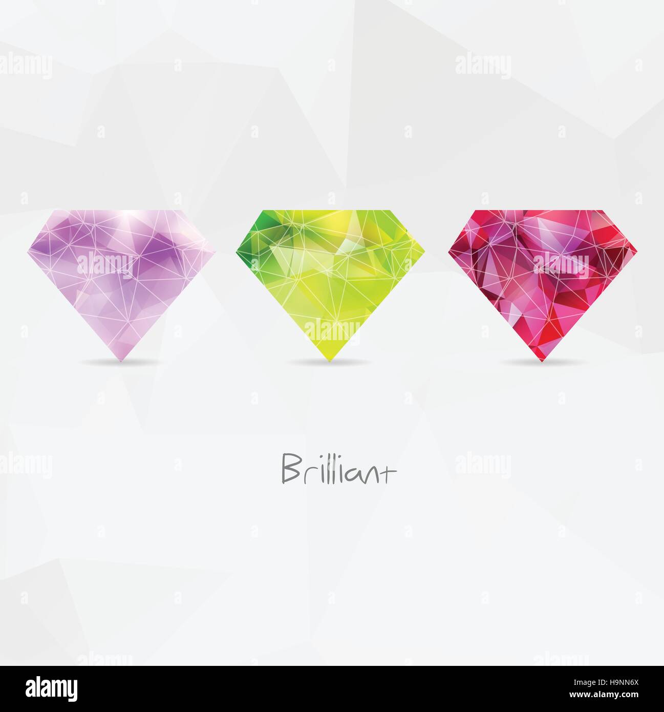 Diamonds. Polygonal geometric symbols - vector set for design Stock ...