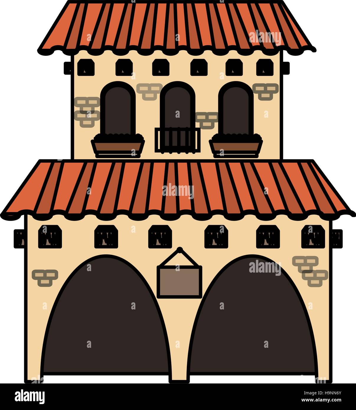 Isolated mexican building design hi-res stock photography and images ...