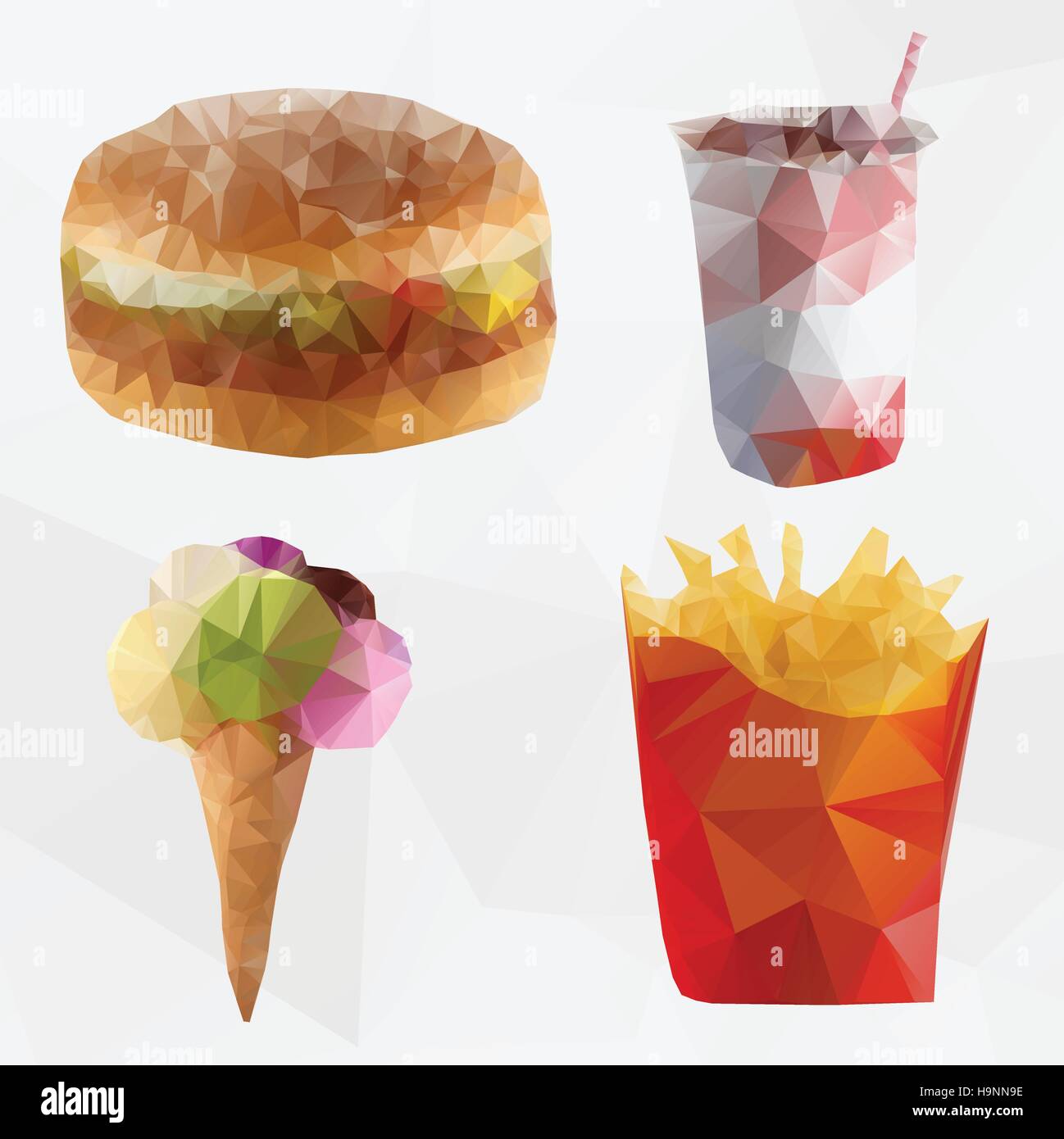 Vegetable burger fries cola Stock Vector Images - Alamy