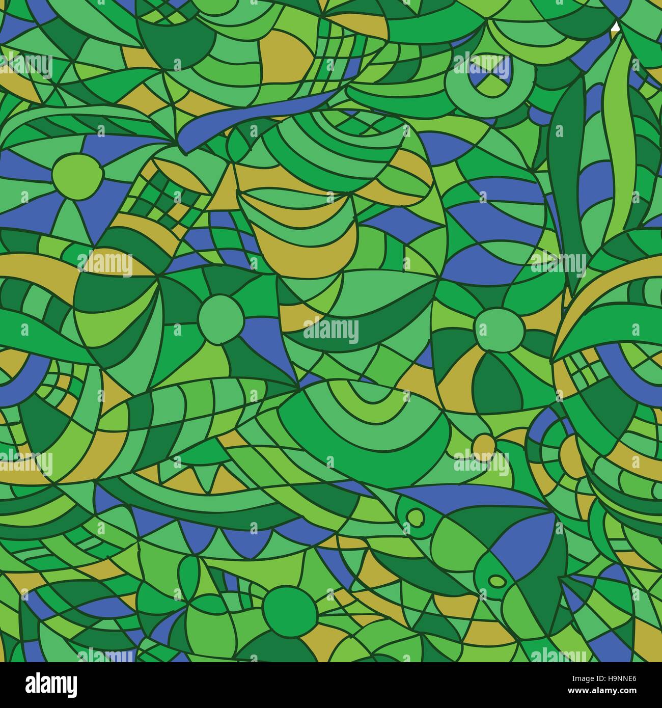 Hand-Drawn Abstract Seamless Pattern - dudling style Stock Vector Image ...