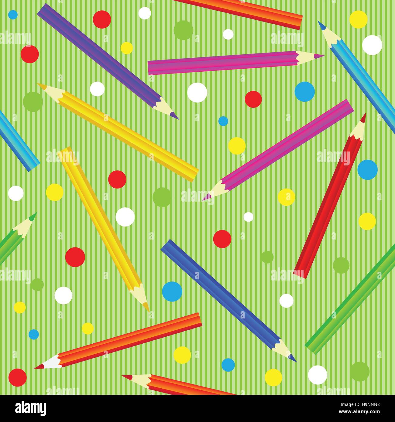 Seamless texture with pencils. Colorful endless pattern. Template for ...