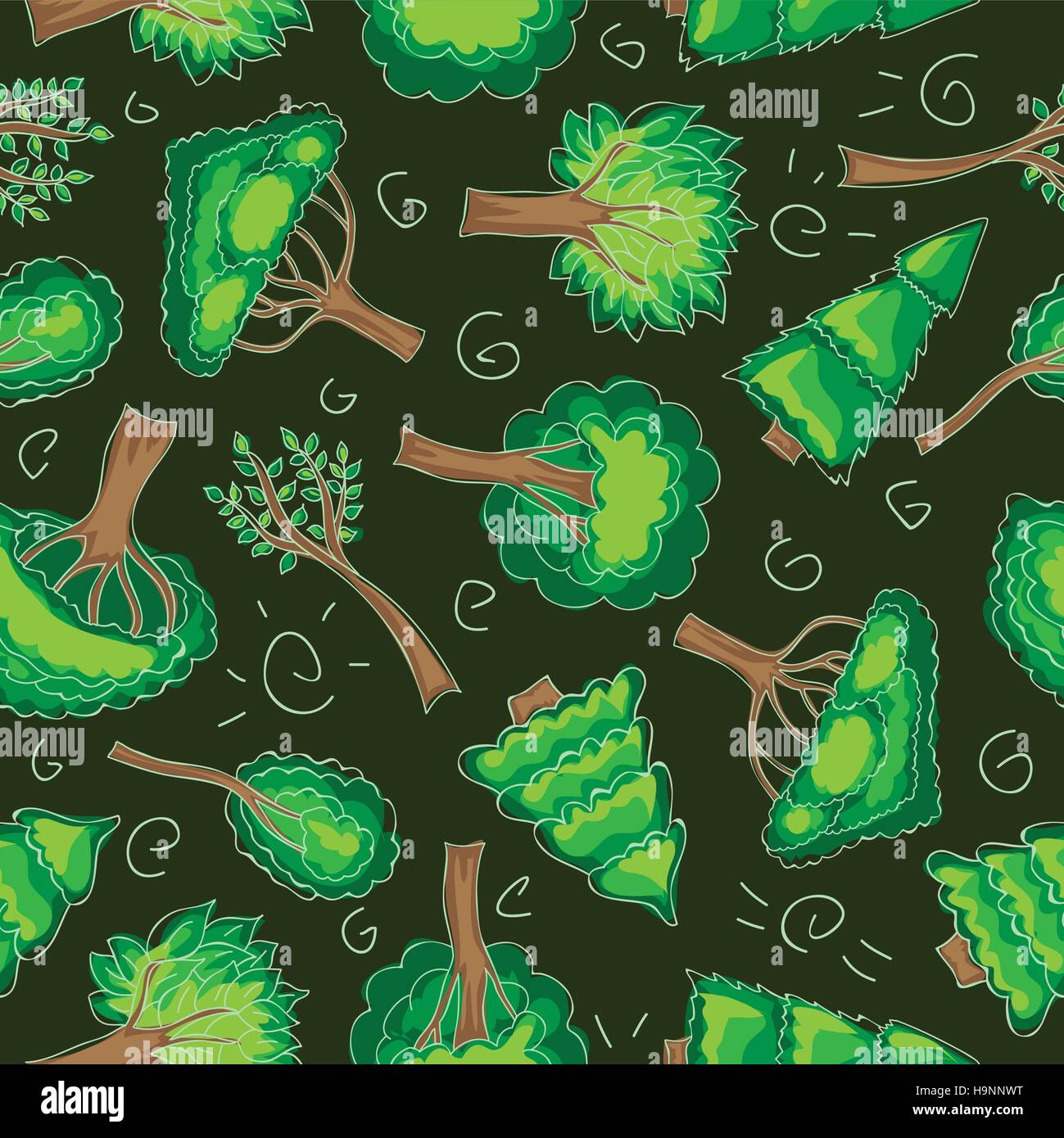 Forest trees Seamless vector patten Stock Vector Image & Art - Alamy