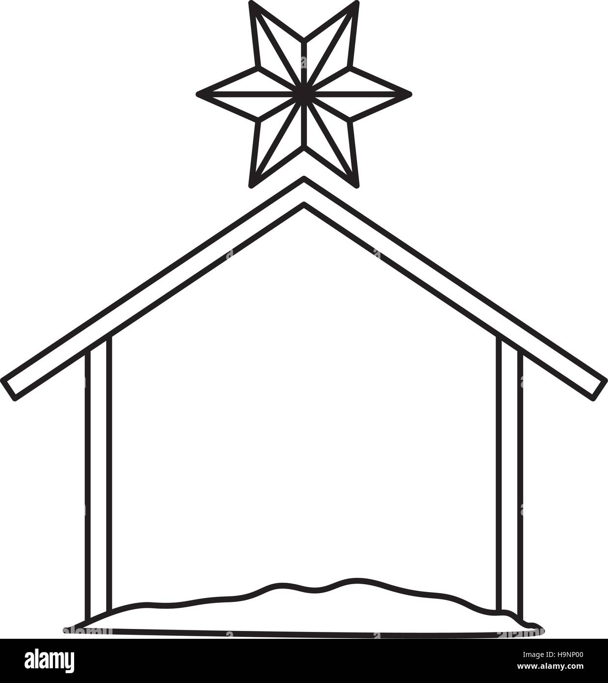 Holy house icon. Nativity merry christmas season and decoration theme ...