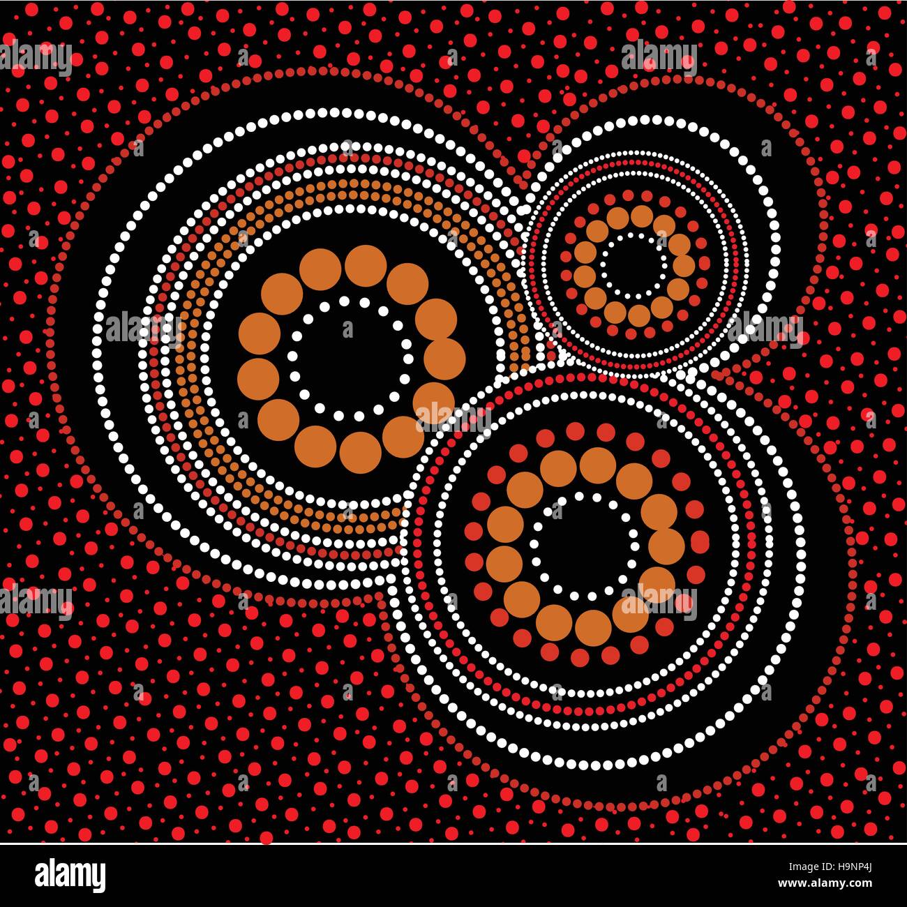 Illustration based on aboriginal style of dot painting Stock Vector ...
