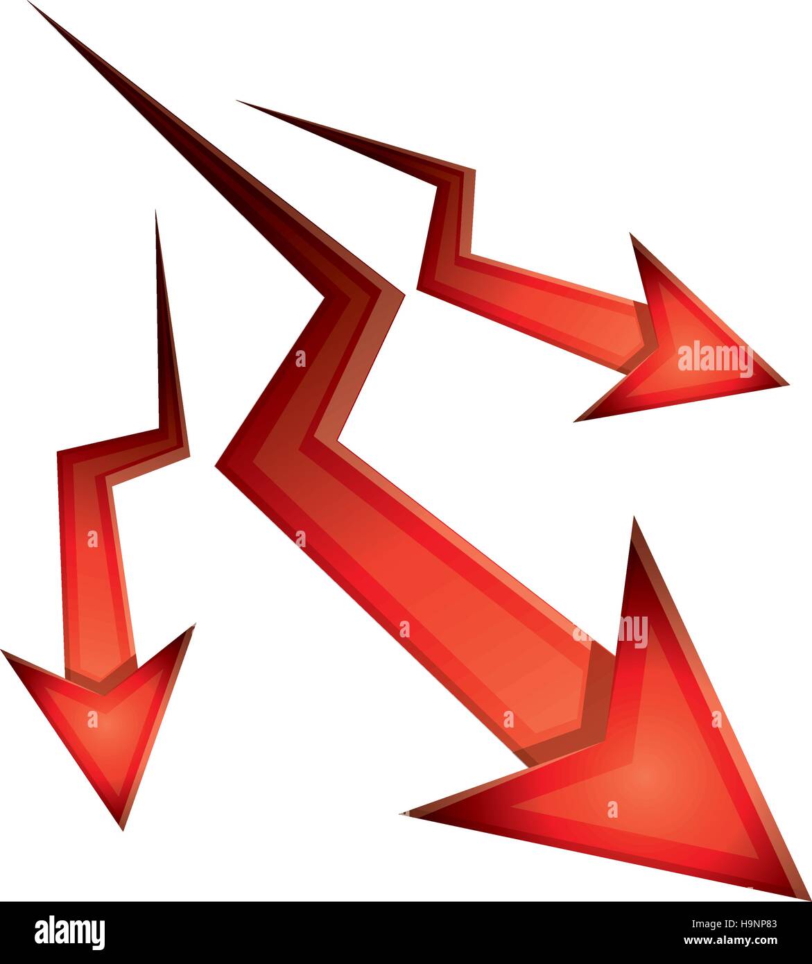 Decrease arrow icon. Direction web and infographic theme. Isolated ...