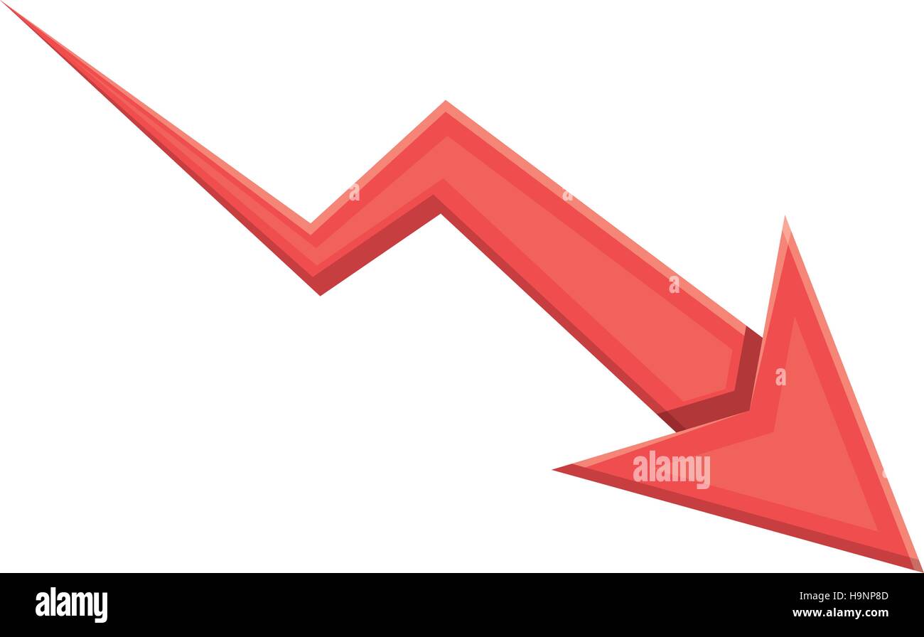 Decrease arrow icon. Direction web and infographic theme. Isolated ...