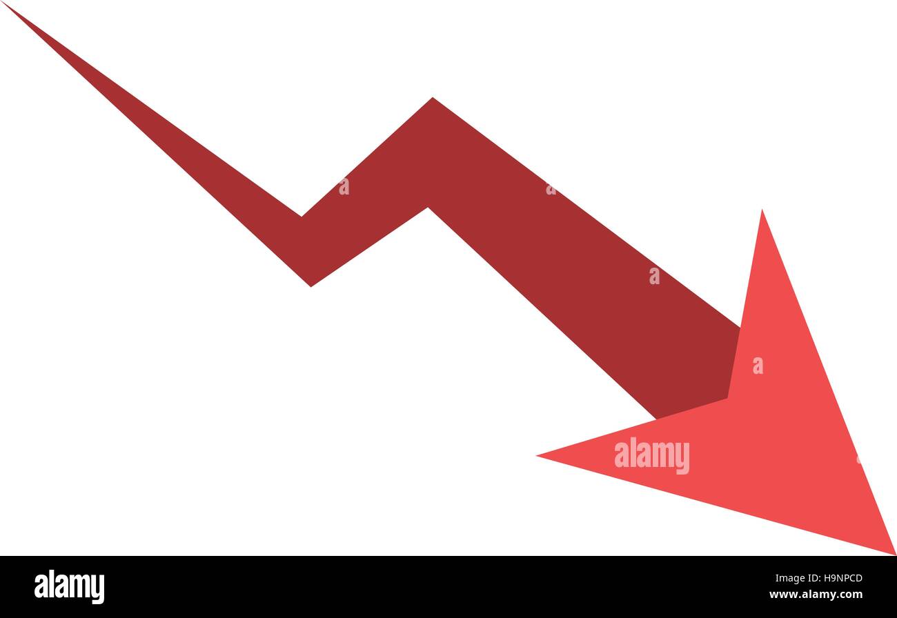 Decrease arrow icon. Direction web and infographic theme. Isolated ...