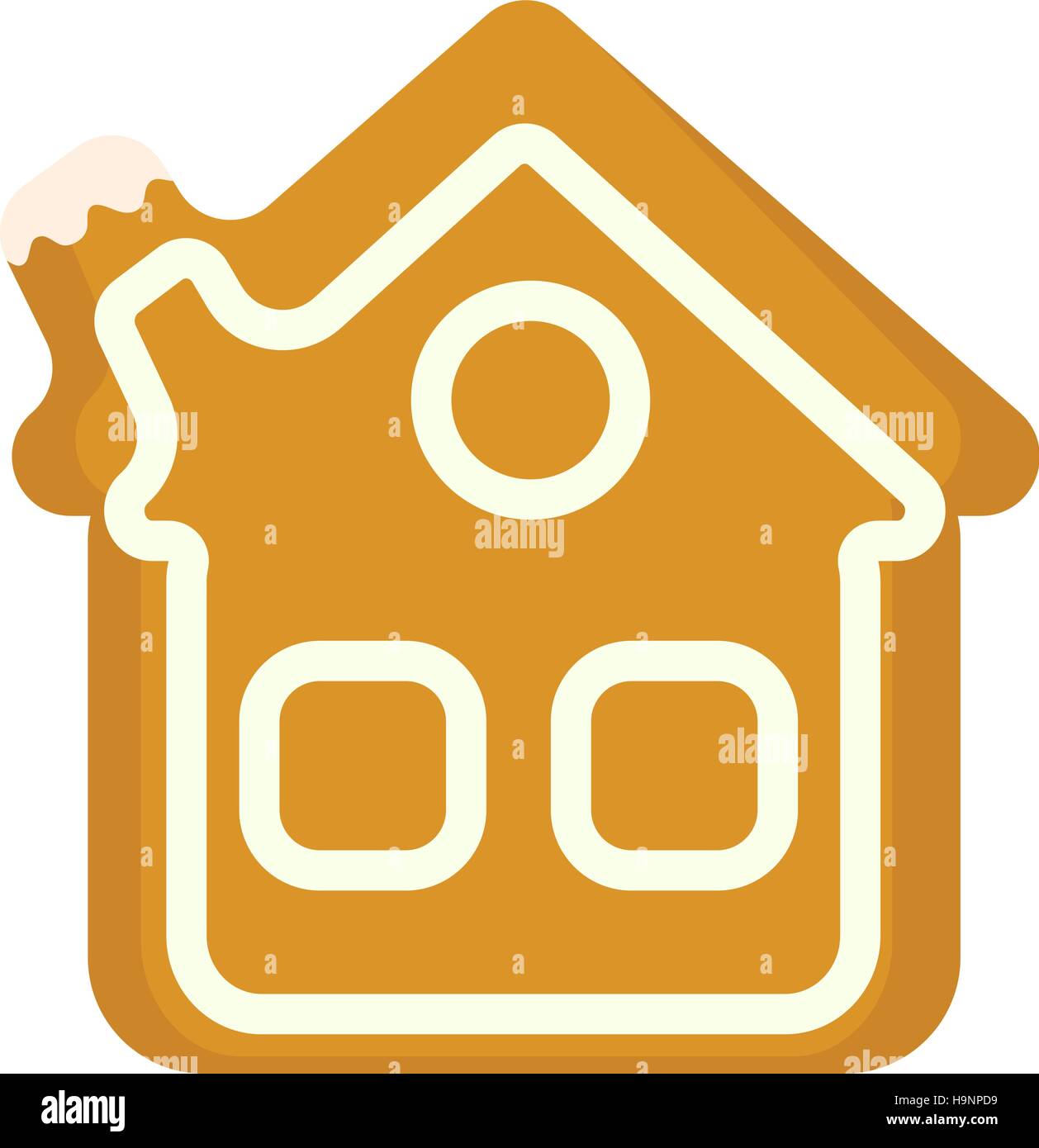 Gingerbread House vector icon. Isolated on white background Stock ...