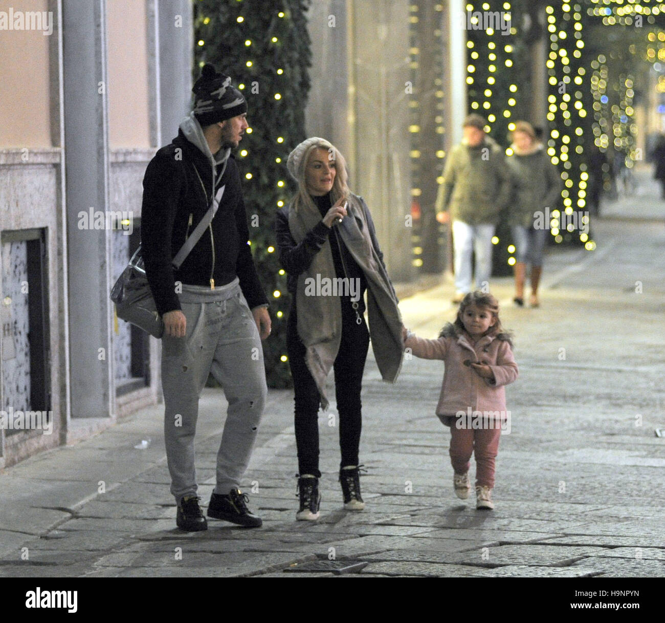 Inter Milan defender Davide Santon and his girlfriend Chloe Sanderson ...