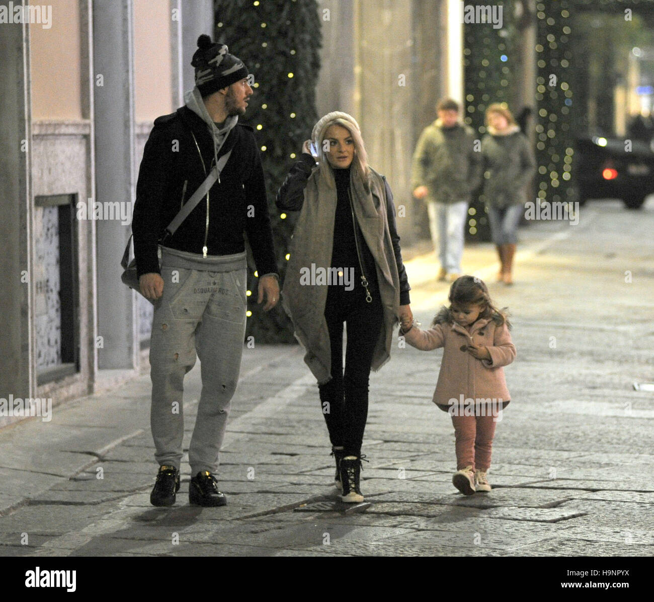 Inter Milan defender Davide Santon and his girlfriend Chloe Sanderson ...