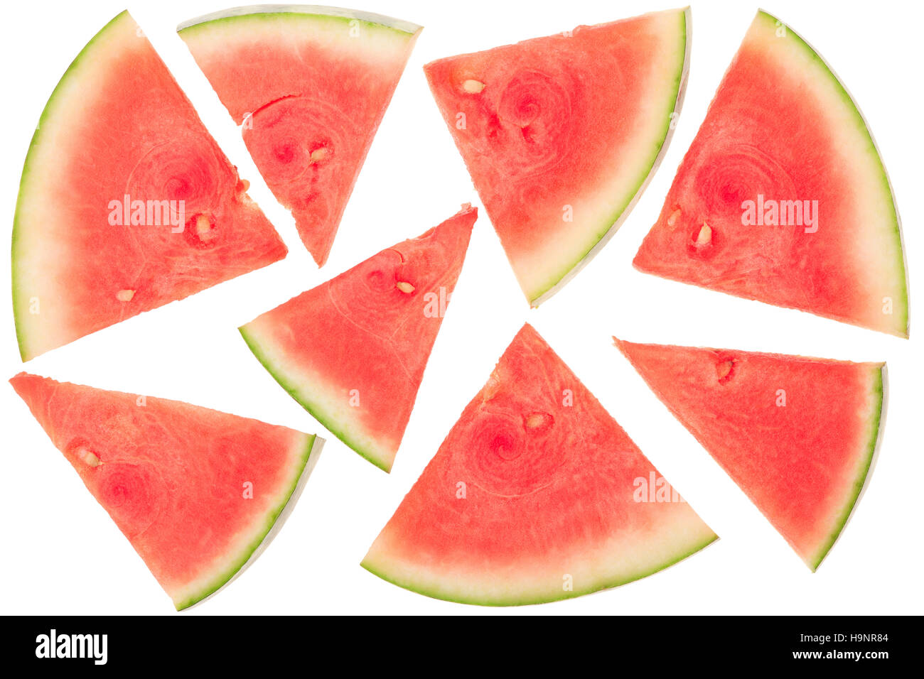 Watermelon slices on white, clipping path included Stock Photo - Alamy