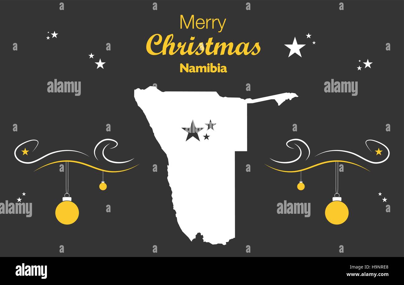 Merry Christmas illustration theme with map of Namibia Stock Vector ...