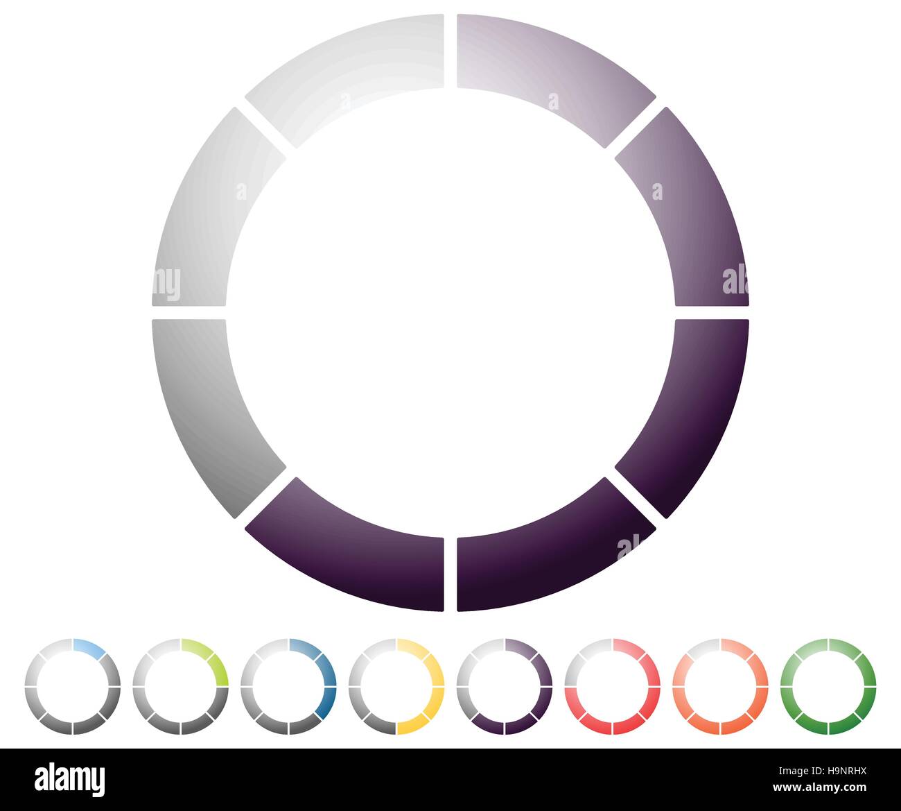 Circular preloader, progress indicator icon w/ 8 steps. Buffer symbol Stock Vector Image & Art ...