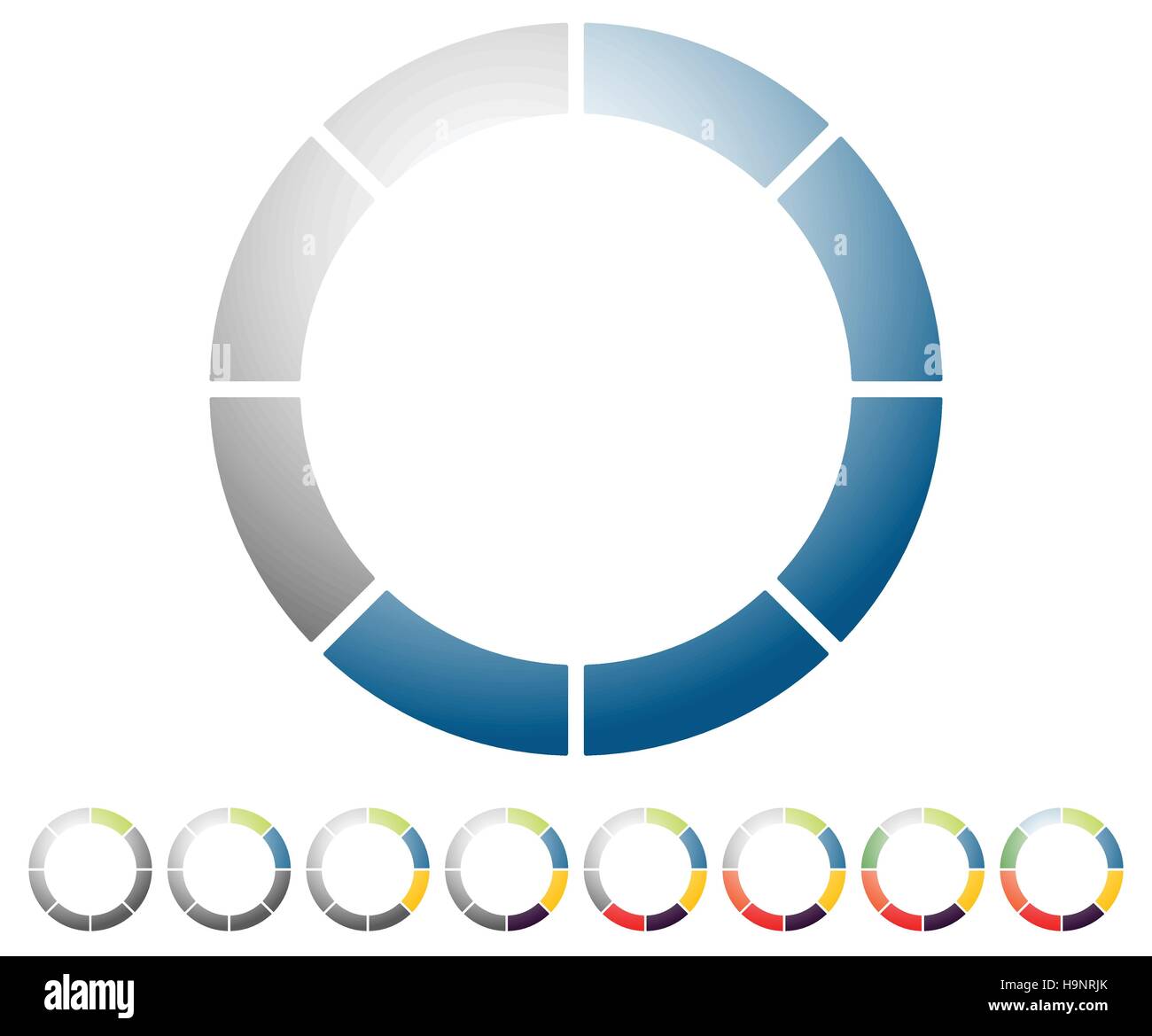 Circular preloader, progress indicator icon w/ 8 steps. Buffer symbol Stock Vector Image & Art ...