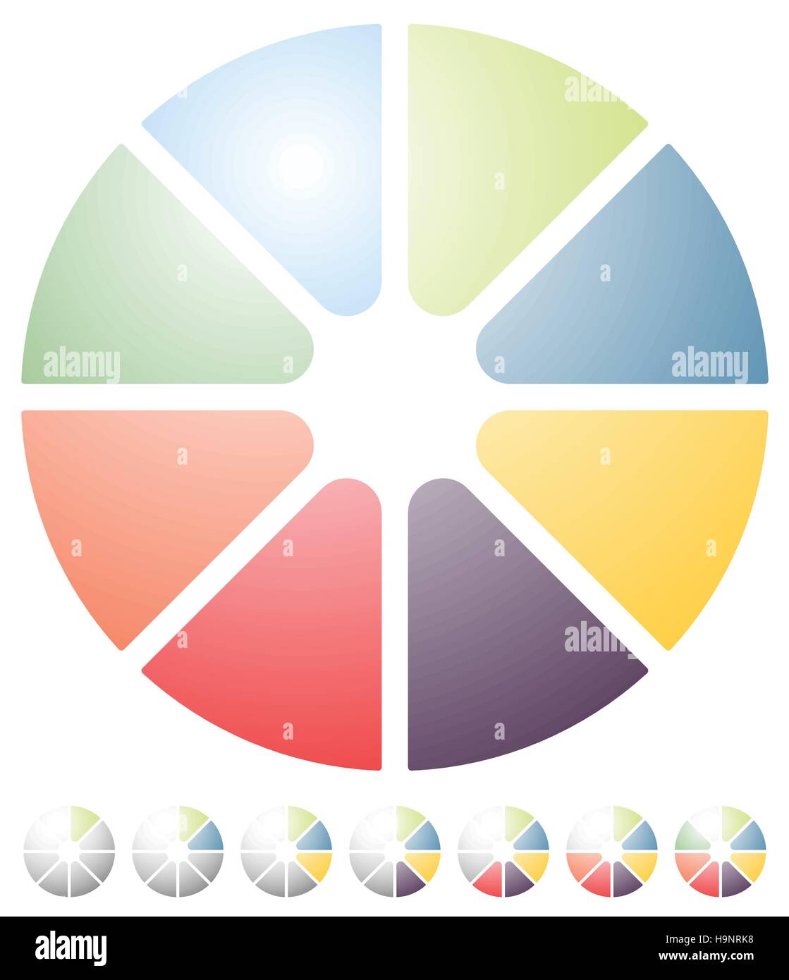 Circular preloader, progress indicator icon w/ 8 steps. Buffer symbol Stock Vector Image & Art ...
