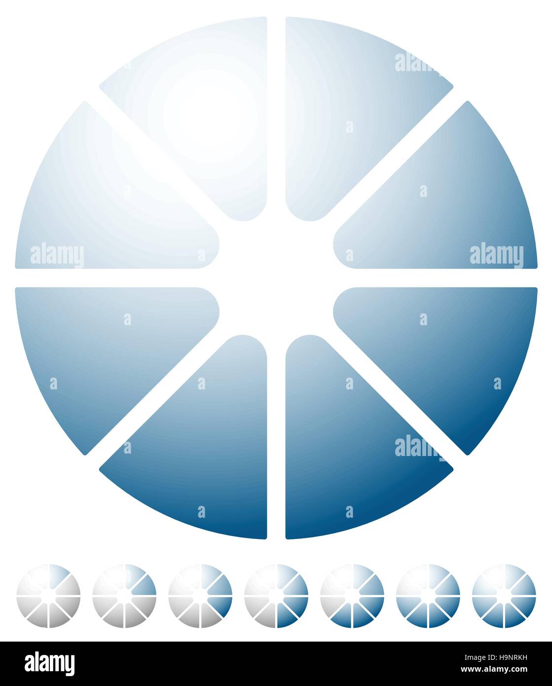 Circular preloader, progress indicator icon w/ 8 steps. Buffer symbol Stock Vector Image & Art ...