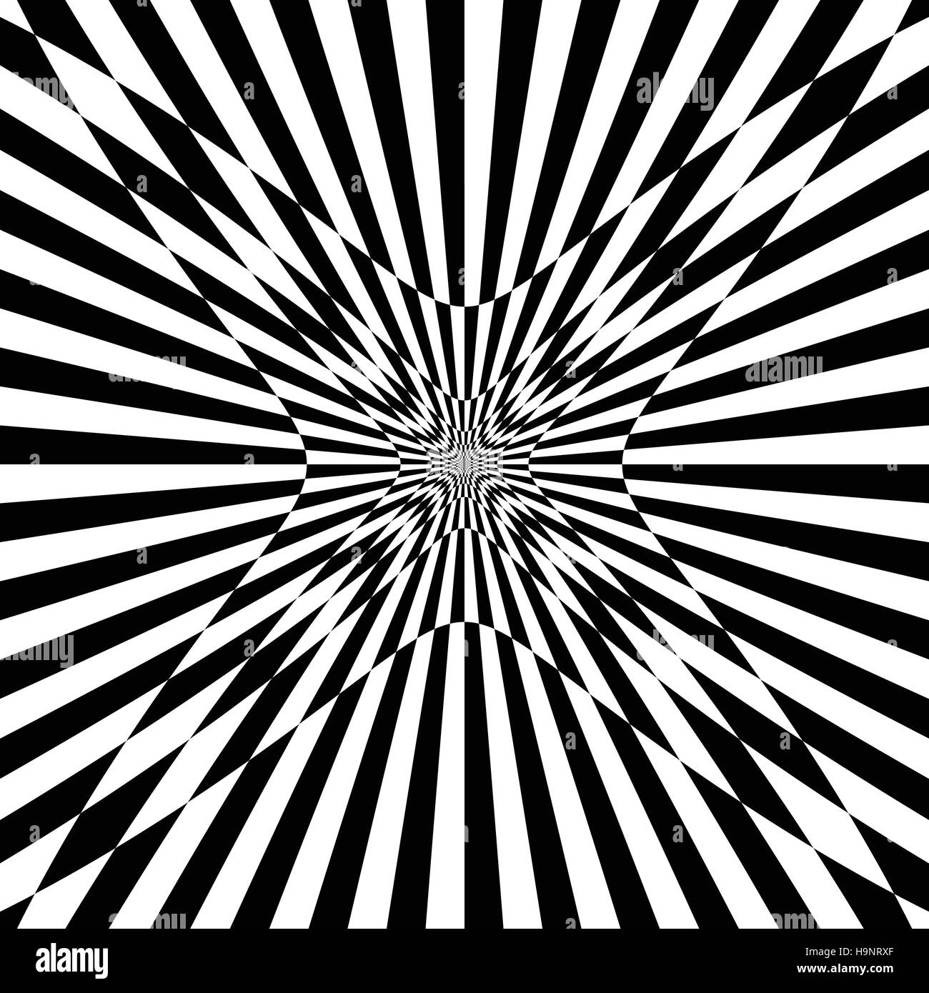Checkered pattern with distortion effect. Deformed, irregular ...