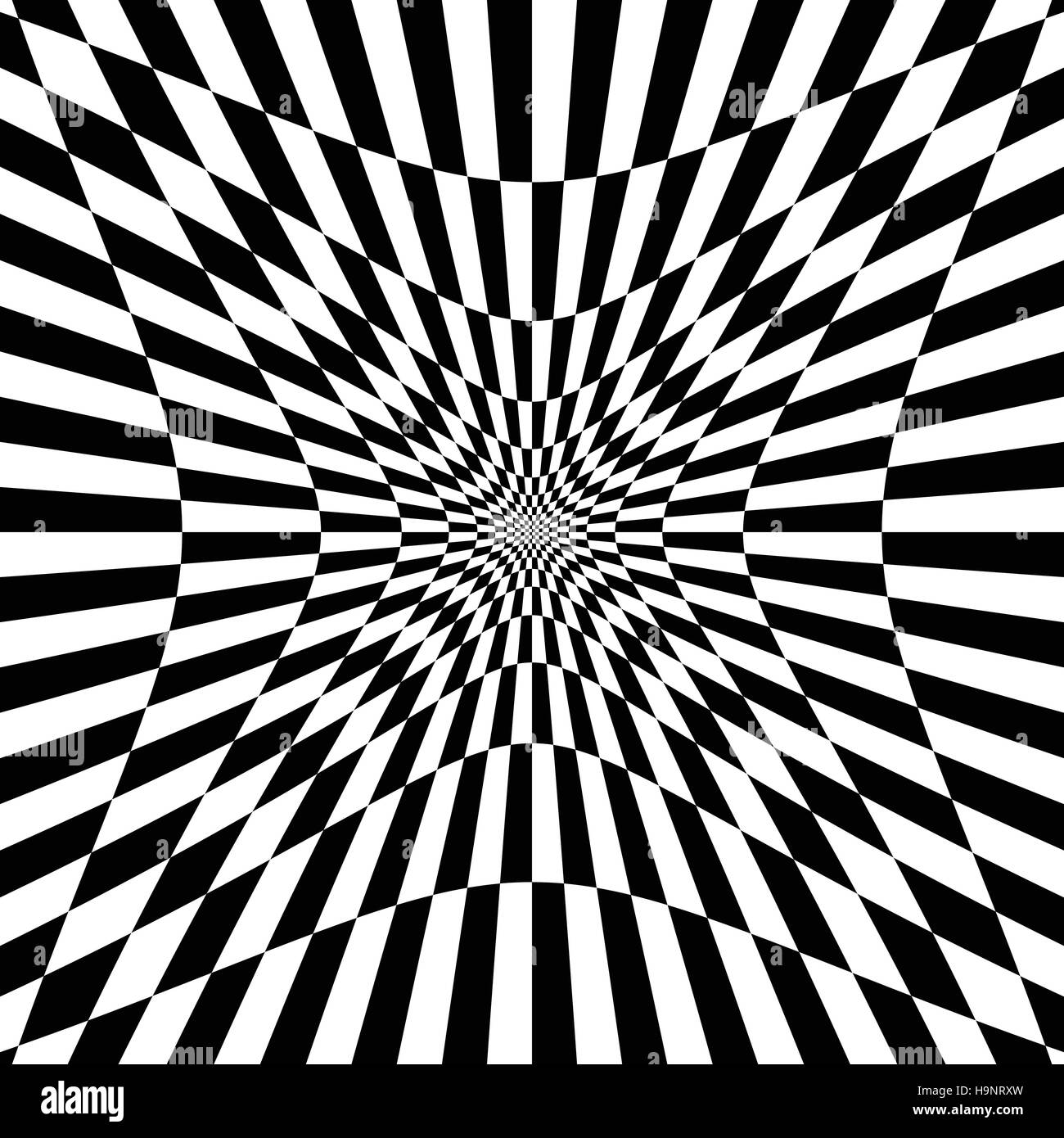 Checkered pattern with distortion effect. Deformed, irregular ...