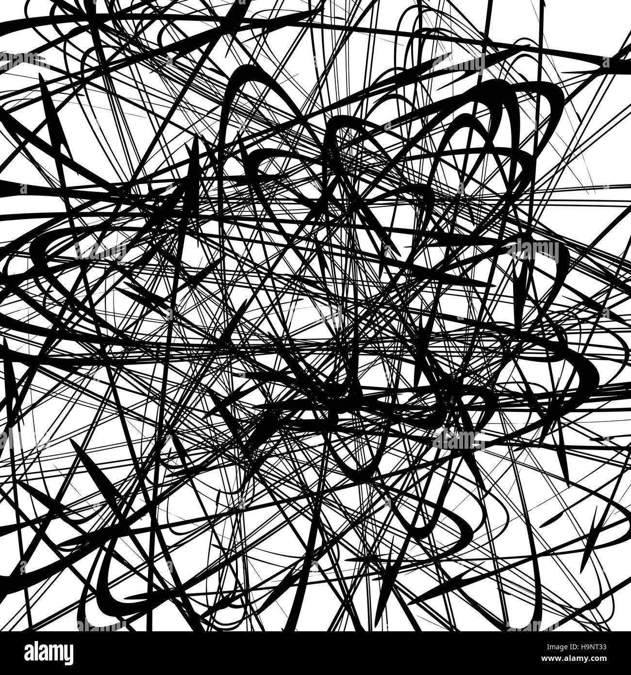 Chaotic random curved lines. Abstract artistic pattern, background ...