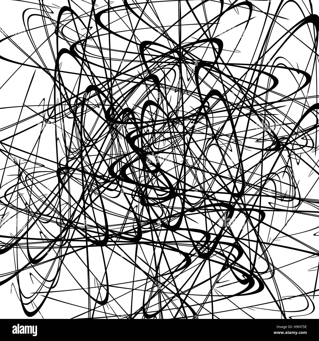 Chaotic random curved lines. Abstract artistic pattern, background ...