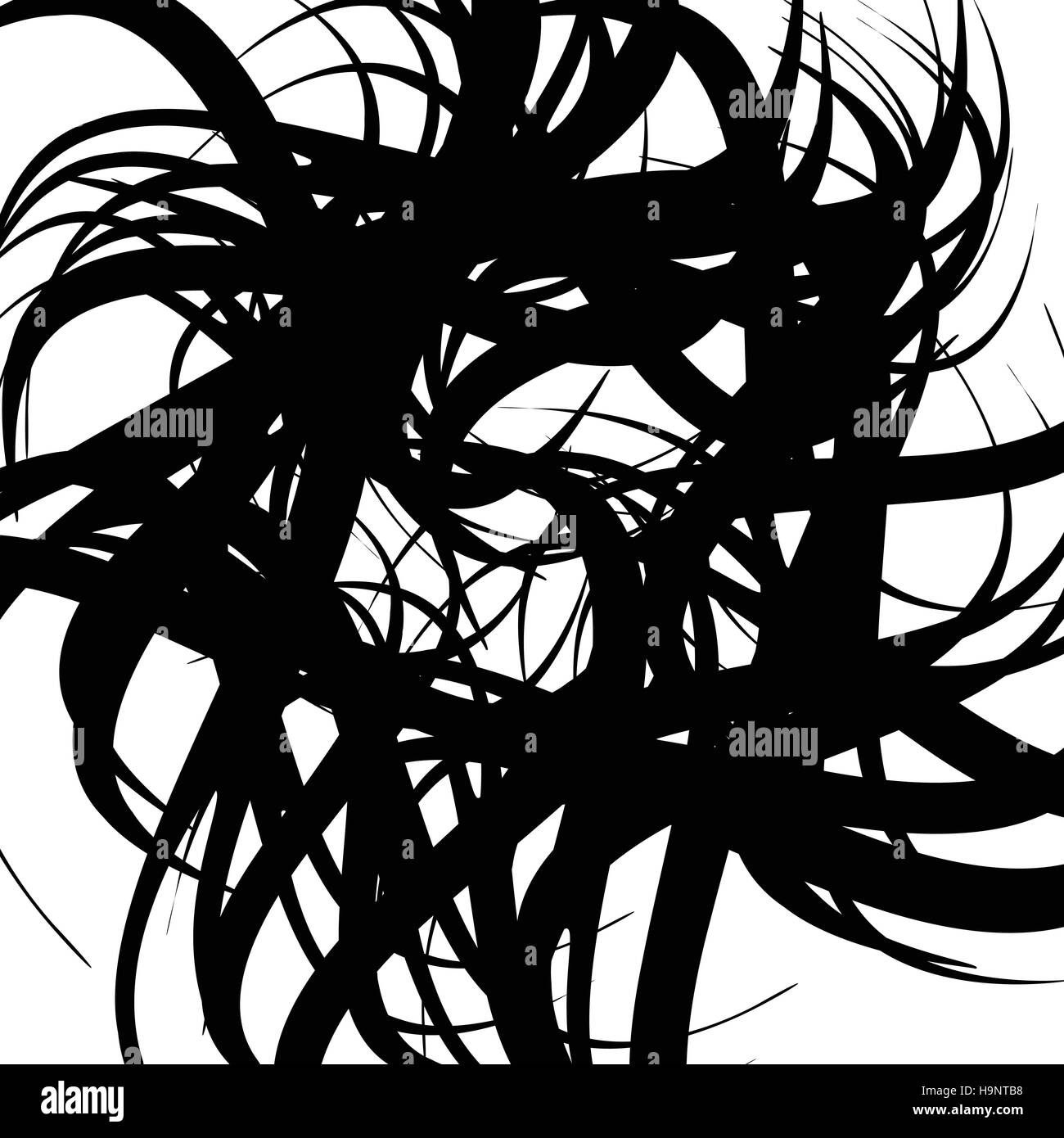 Chaotic random curved lines. Abstract artistic pattern, background ...