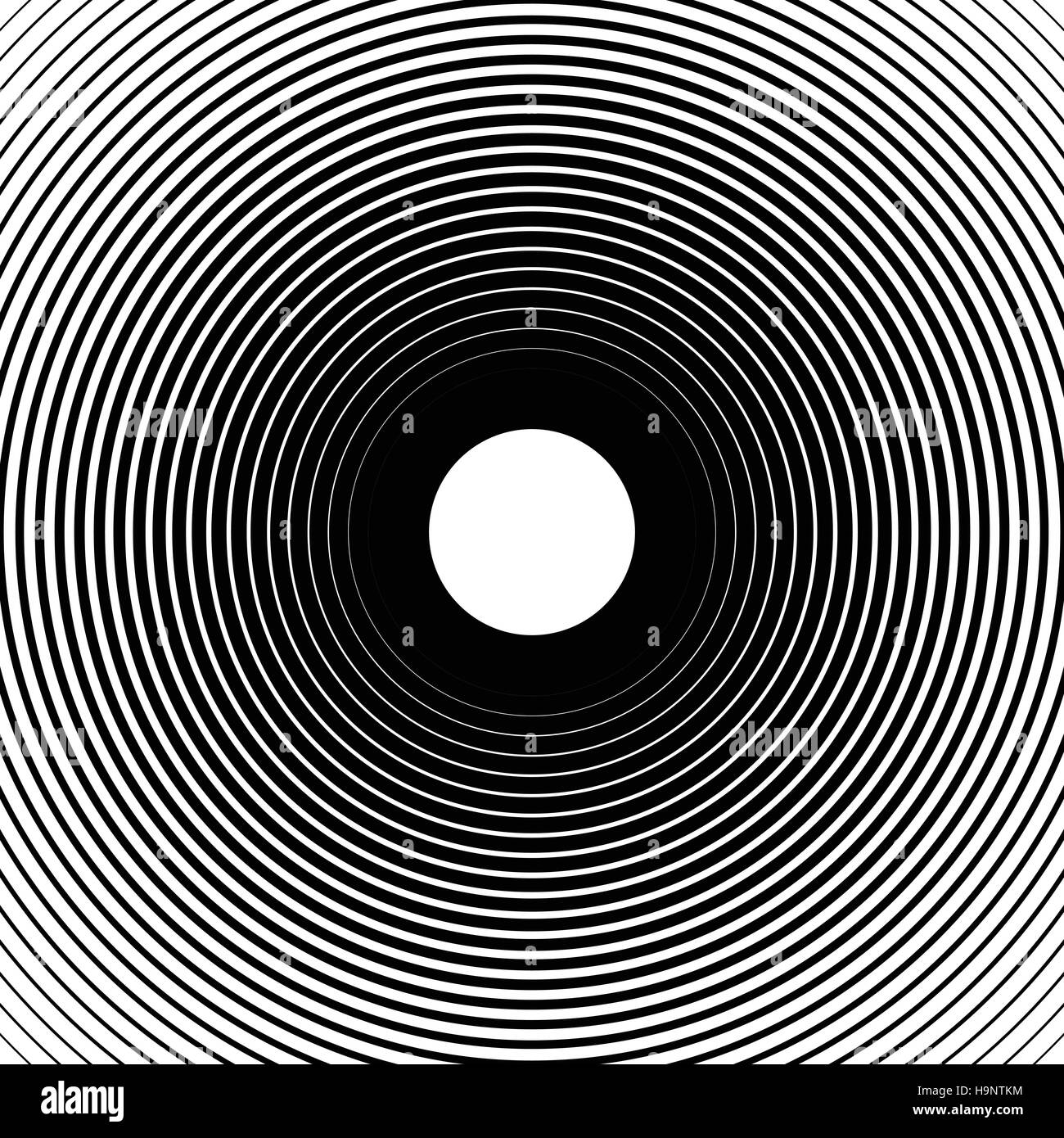 Concentric circles, radial lines pattern(s). Monochrome abstract ...