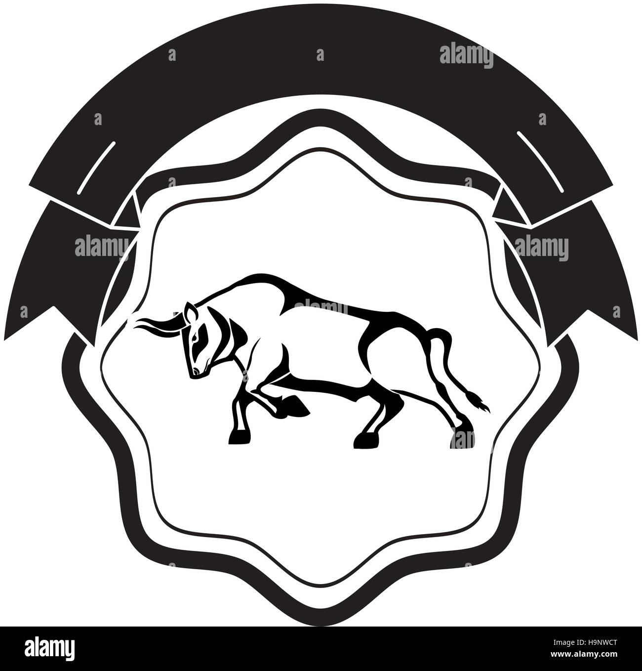 Isolated bull animal inside label design Stock Vector Image & Art - Alamy