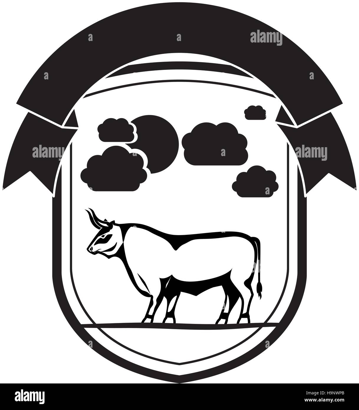 Isolated bull animal inside label design Stock Vector Image & Art - Alamy