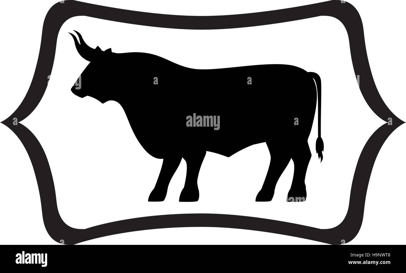 Isolated bull animal inside frame design Stock Vector Image & Art - Alamy
