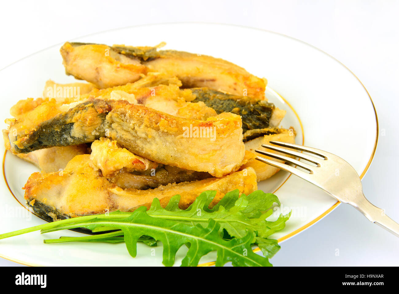 Healthy and Diet Food: Fried Fish Carp Stock Photo - Alamy