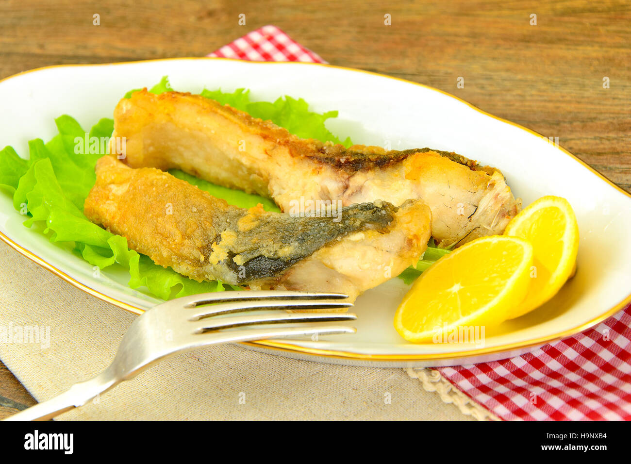Healthy and Diet Food: Fried Fish Carp Stock Photo - Alamy