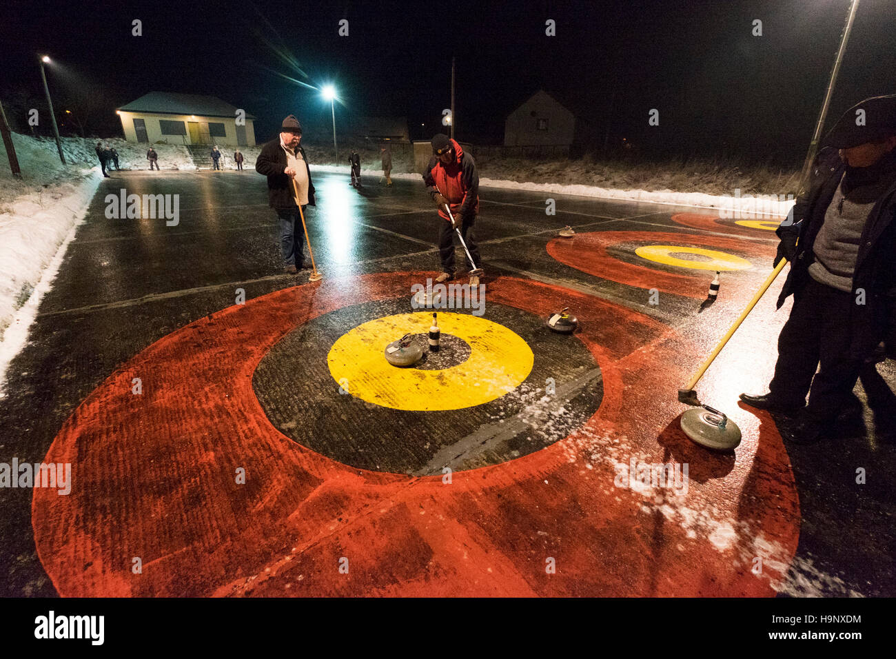 Outdoor curling at Muir of Ord Scottish Highlands Stock Photo - Alamy