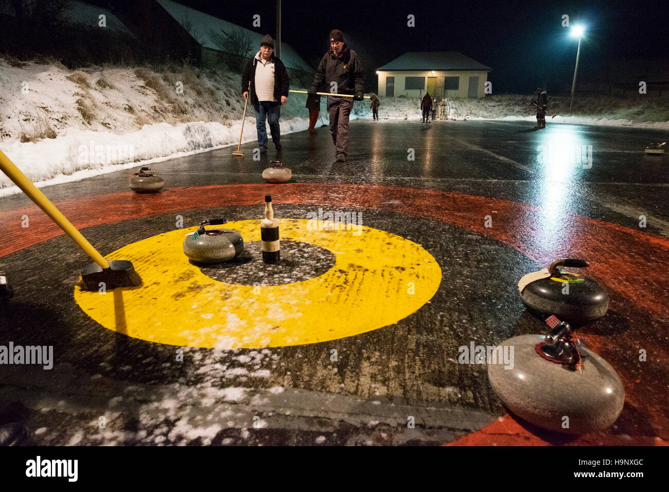 Outdoor curling at Muir of Ord Scottish Highlands Stock Photo - Alamy