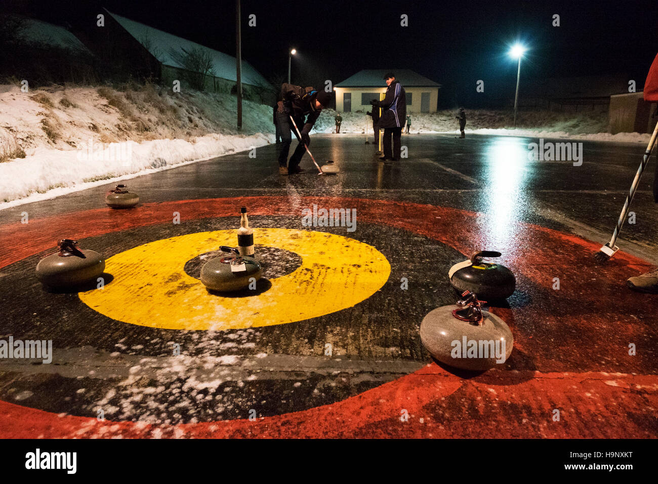 Outdoor curling at Muir of Ord Scottish Highlands Stock Photo - Alamy