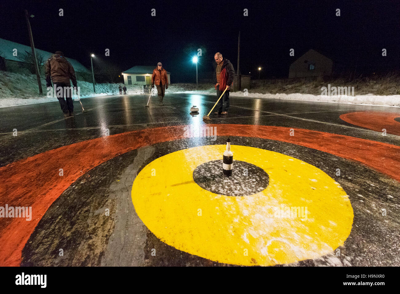 Outdoor curling at Muir of Ord Scottish Highlands Stock Photo - Alamy