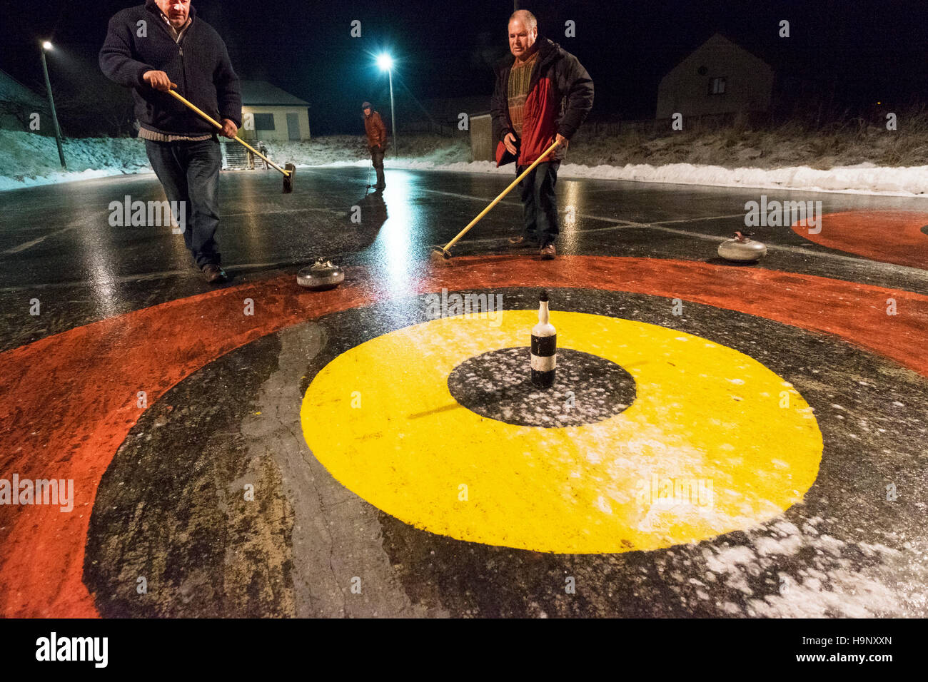 Outdoor curling at Muir of Ord Scottish Highlands Stock Photo - Alamy