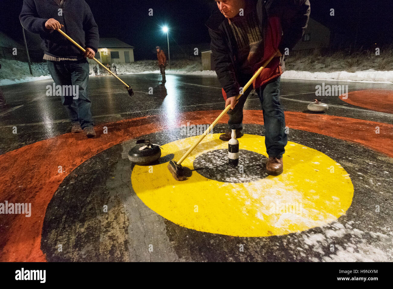 Outdoor curling at Muir of Ord Scottish Highlands Stock Photo - Alamy
