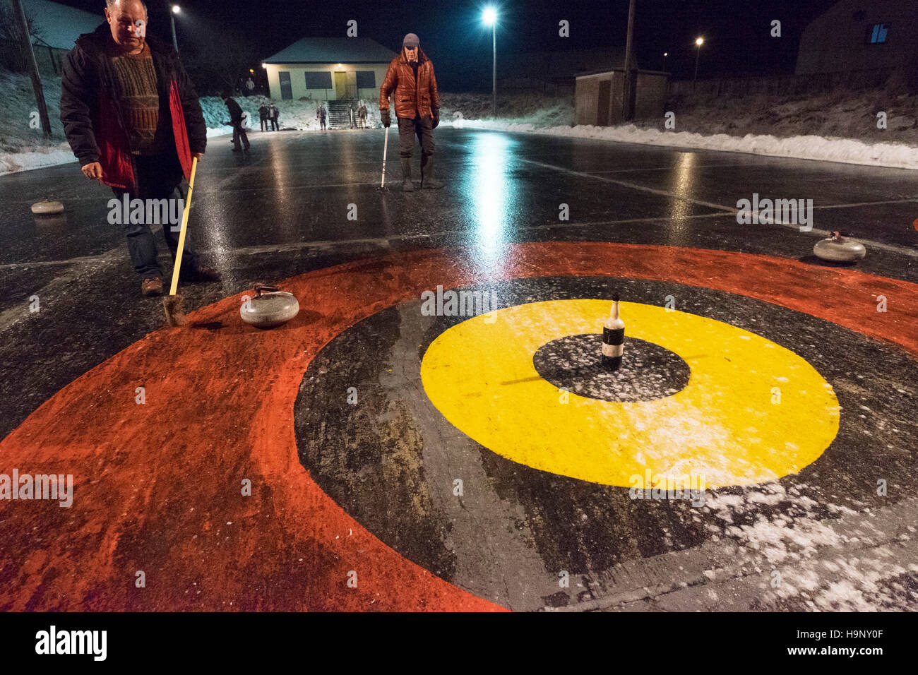 Outdoor curling at Muir of Ord Scottish Highlands Stock Photo - Alamy