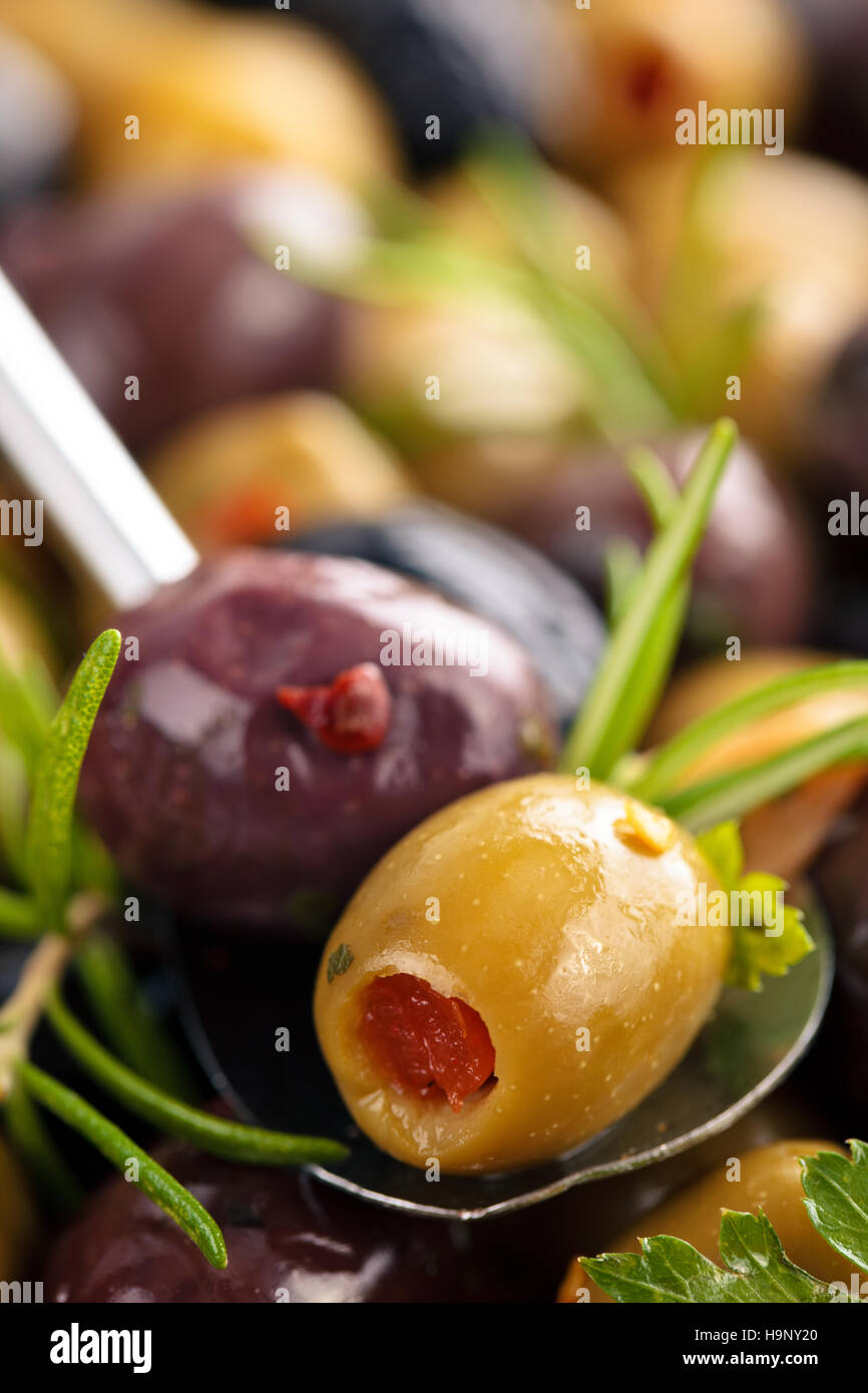 Mixed marinated olives hi-res stock photography and images - Alamy