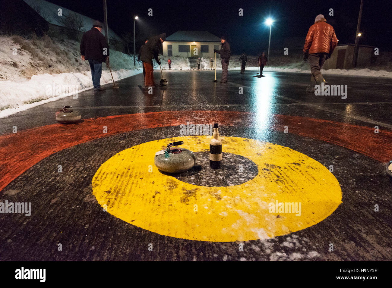 Outdoor curling at Muir of Ord Scottish Highlands Stock Photo - Alamy