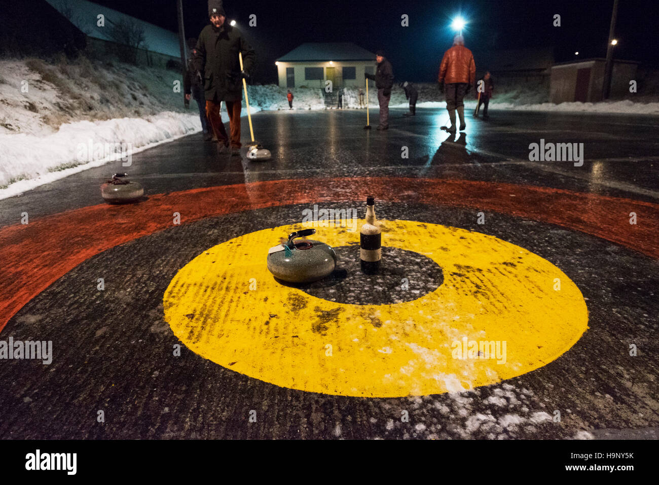 Outdoor curling at Muir of Ord Scottish Highlands Stock Photo - Alamy