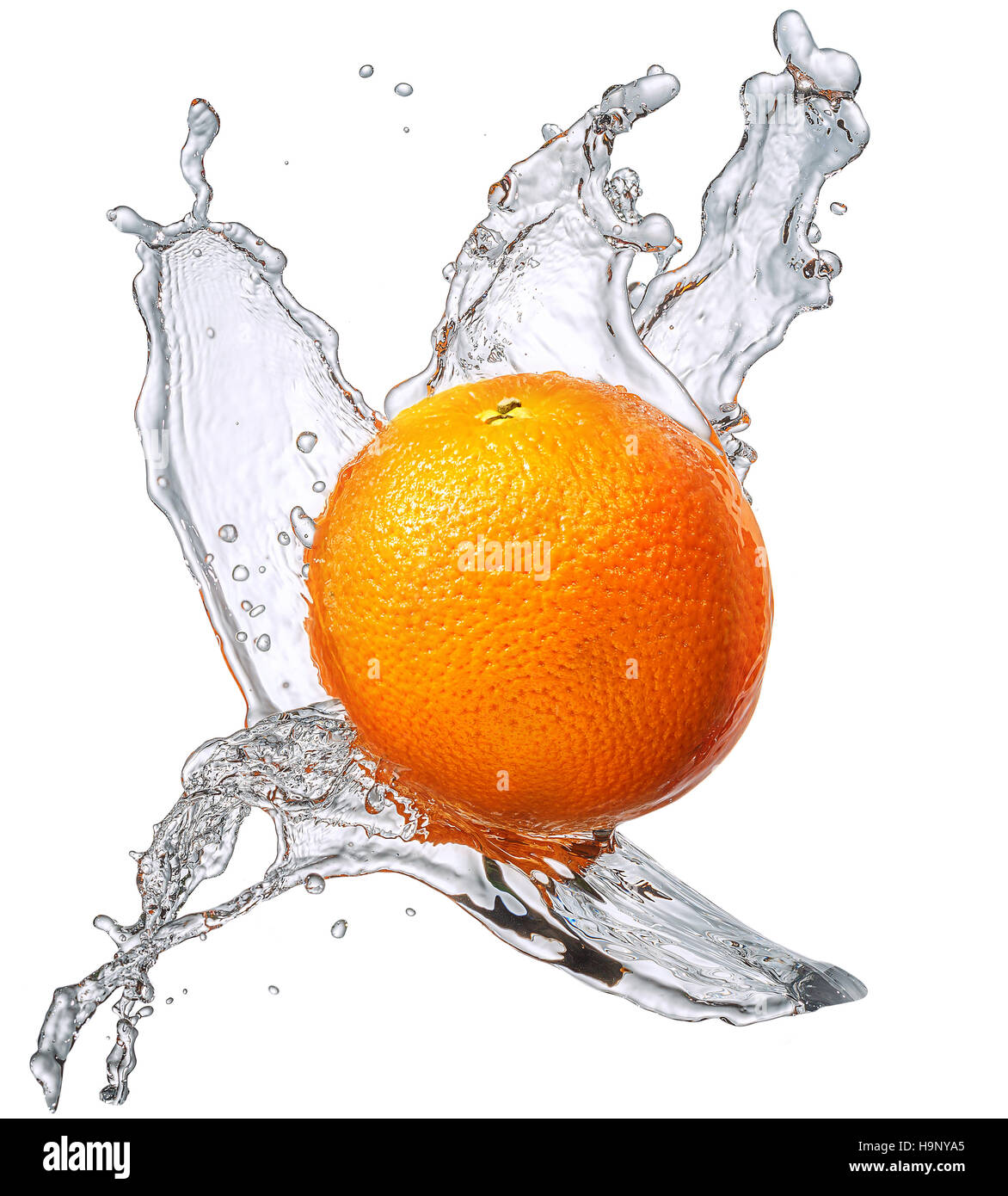 Water splash with orange isolated Stock Photo - Alamy