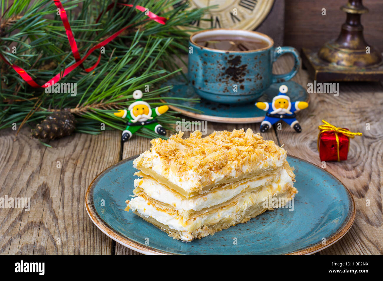 Napoleon cake for Christmas and New Year Stock Photo - Alamy