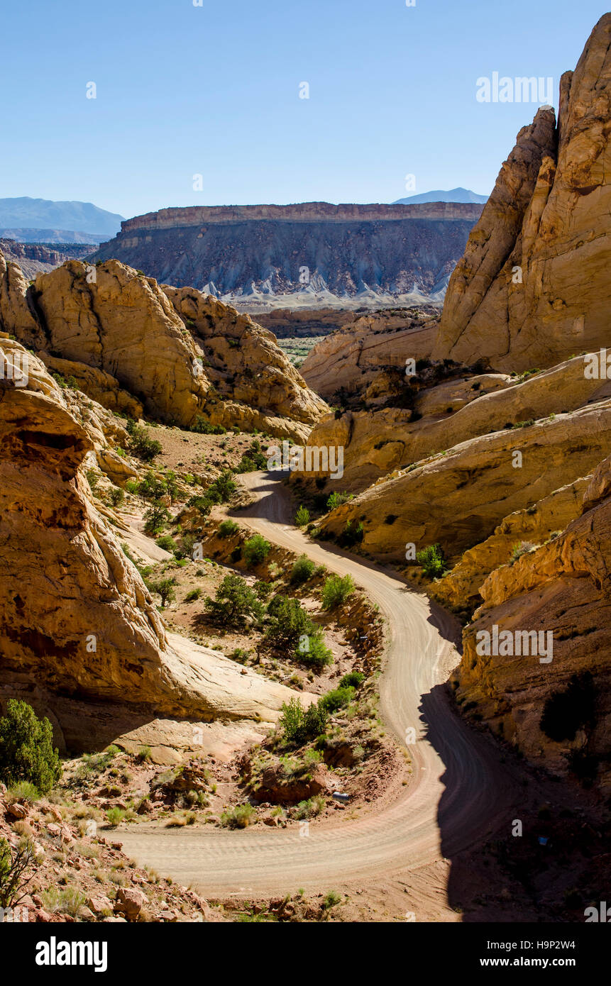 Burr Trail Road switchbacks, Capitol Reef National Park, Utah, USA ...