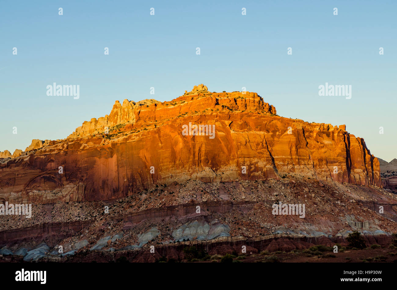 The Castle escarpment, Capitol Reef National Park, Utah, USA Stock ...