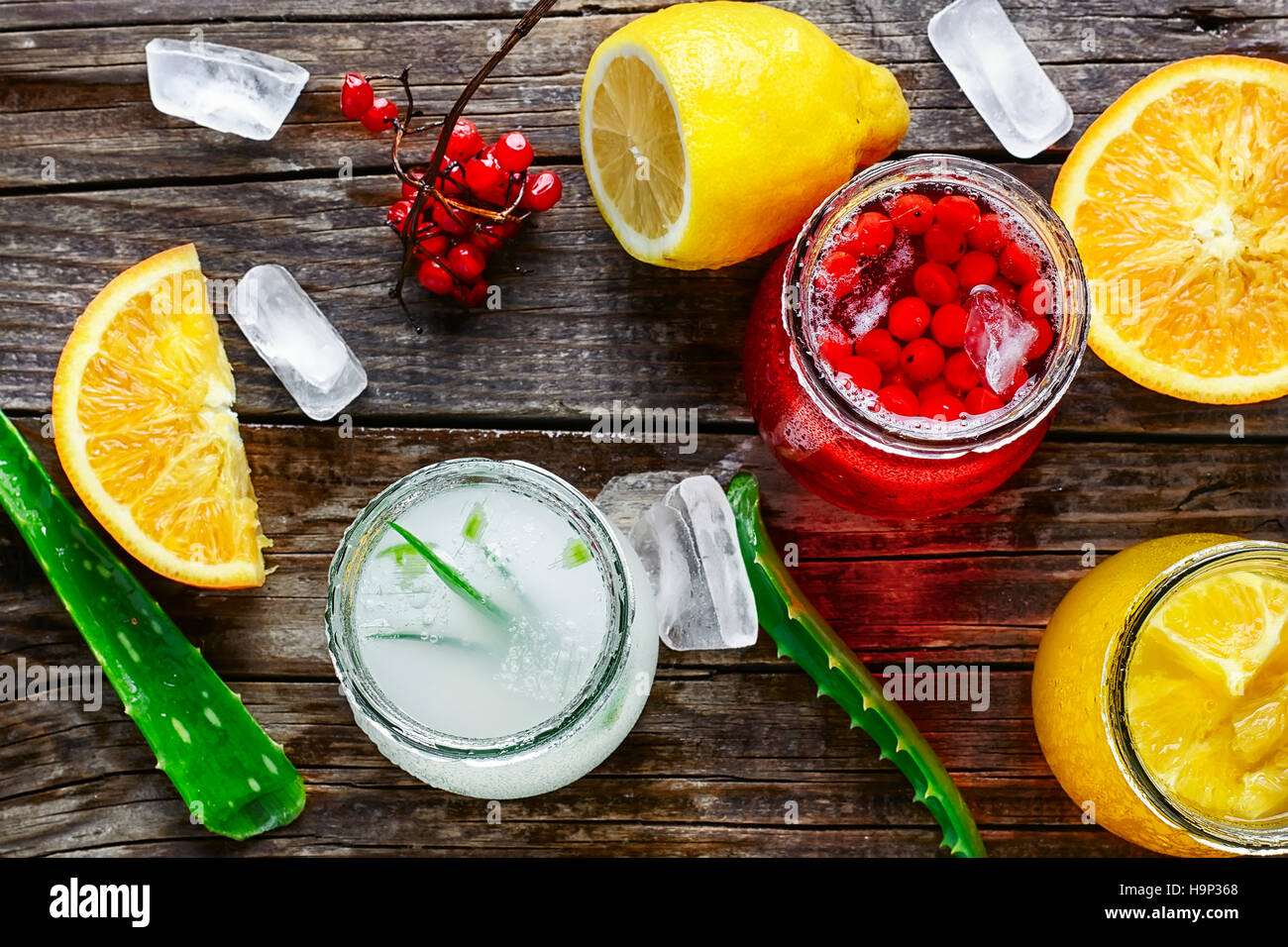 glass of medicinal drink sap from aloe leaf and orange Stock Photo - Alamy