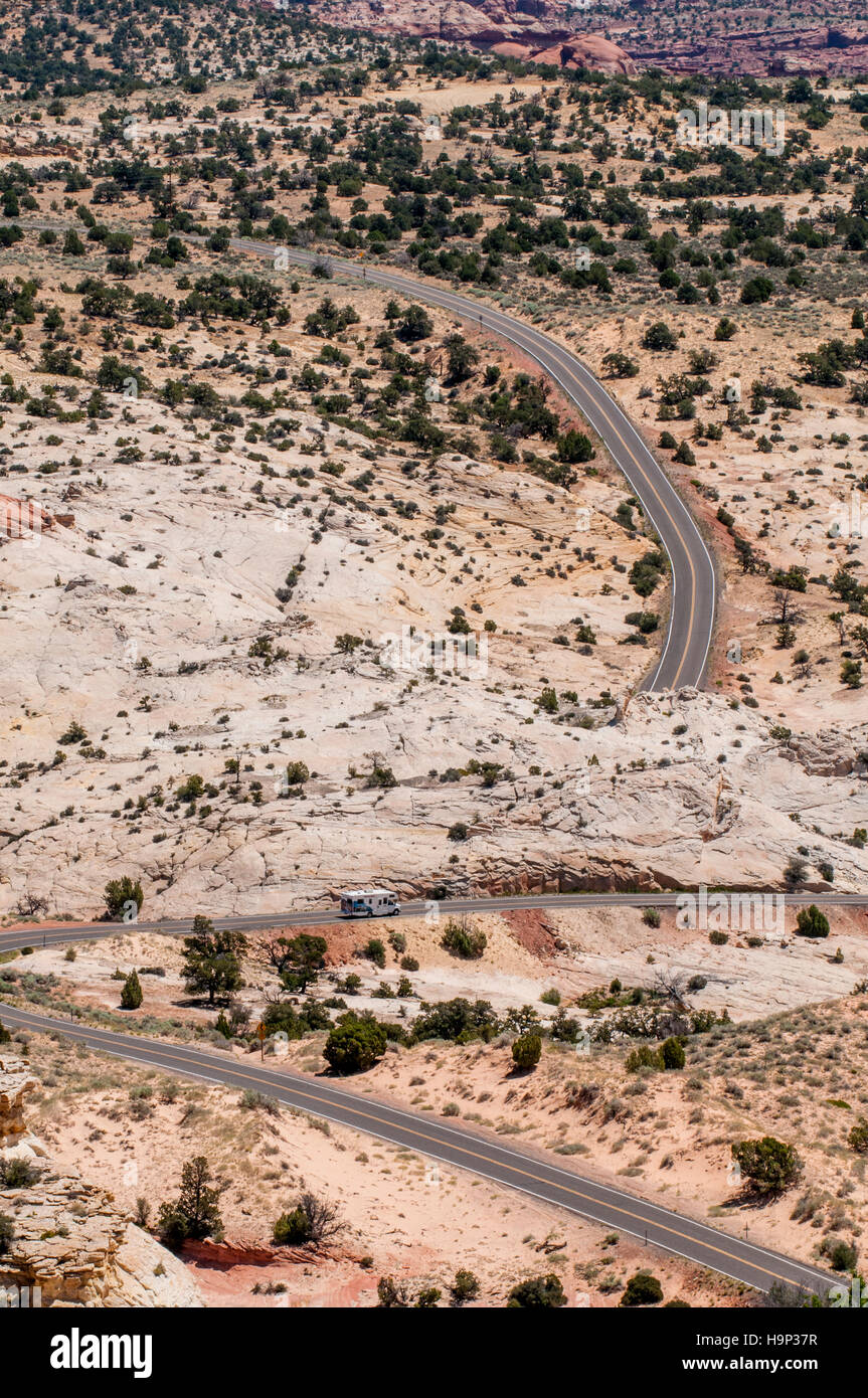 Aerial view motorhome driving road hi-res stock photography and images ...