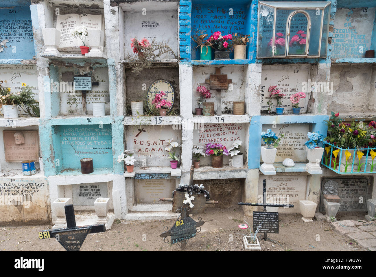 Family crypts in the Nuestra Se–ora de Guadalupe cemetery in San Miguel ...