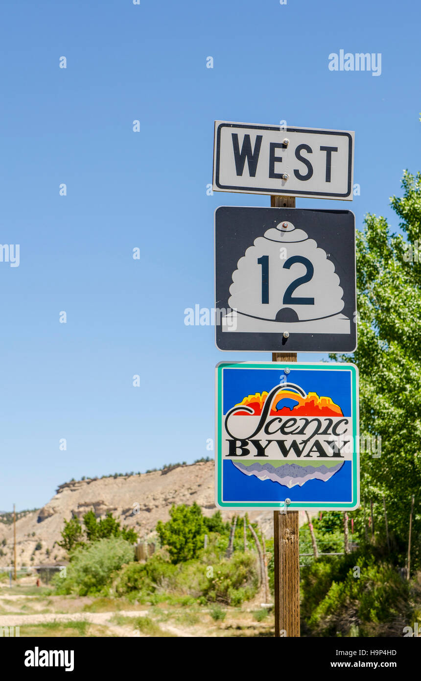 Highway 12 Scenic Byway near Bryce Canyon, Tropic, Utah, USA Stock ...
